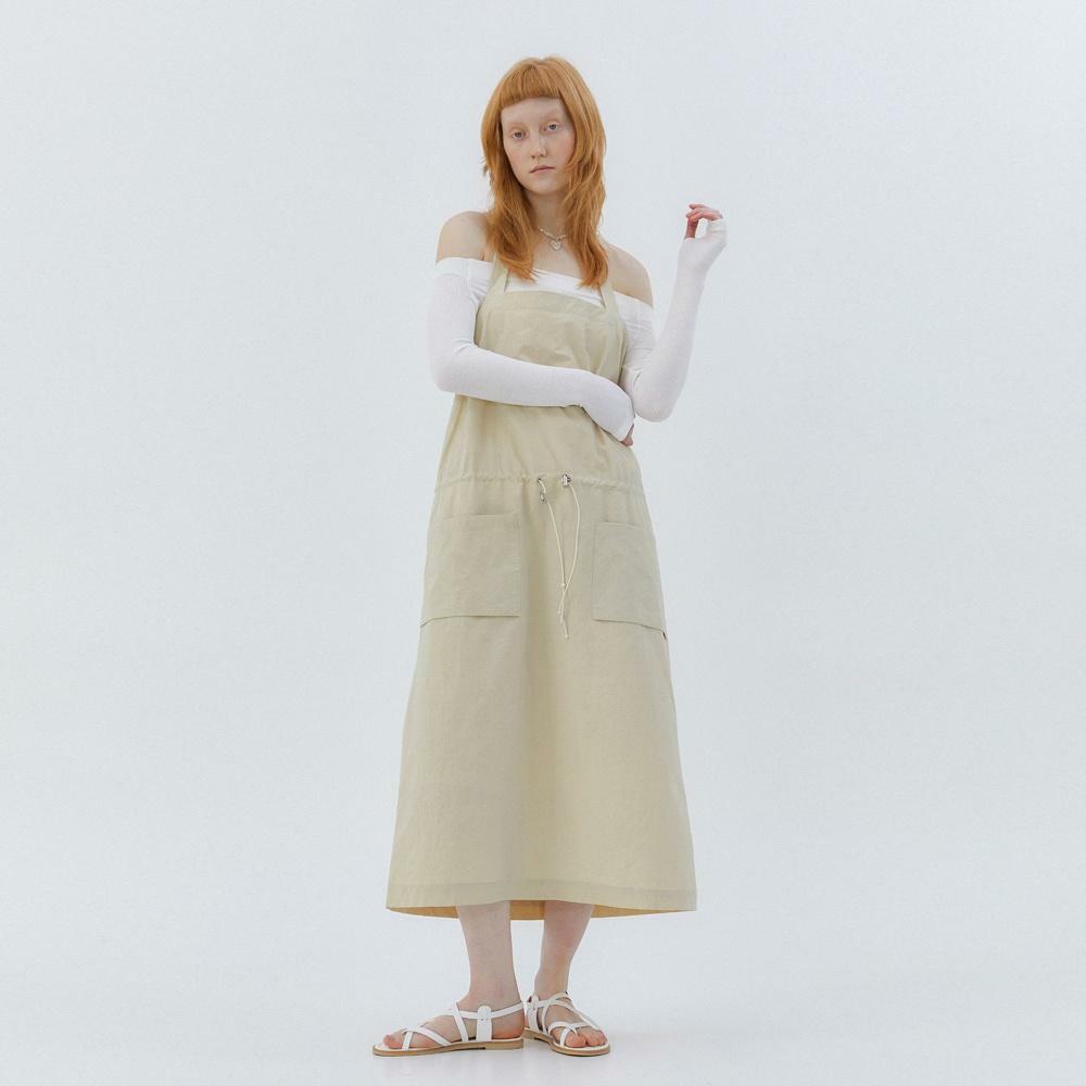APRON STRING DRESS - BEIGE - HAGO(하고)