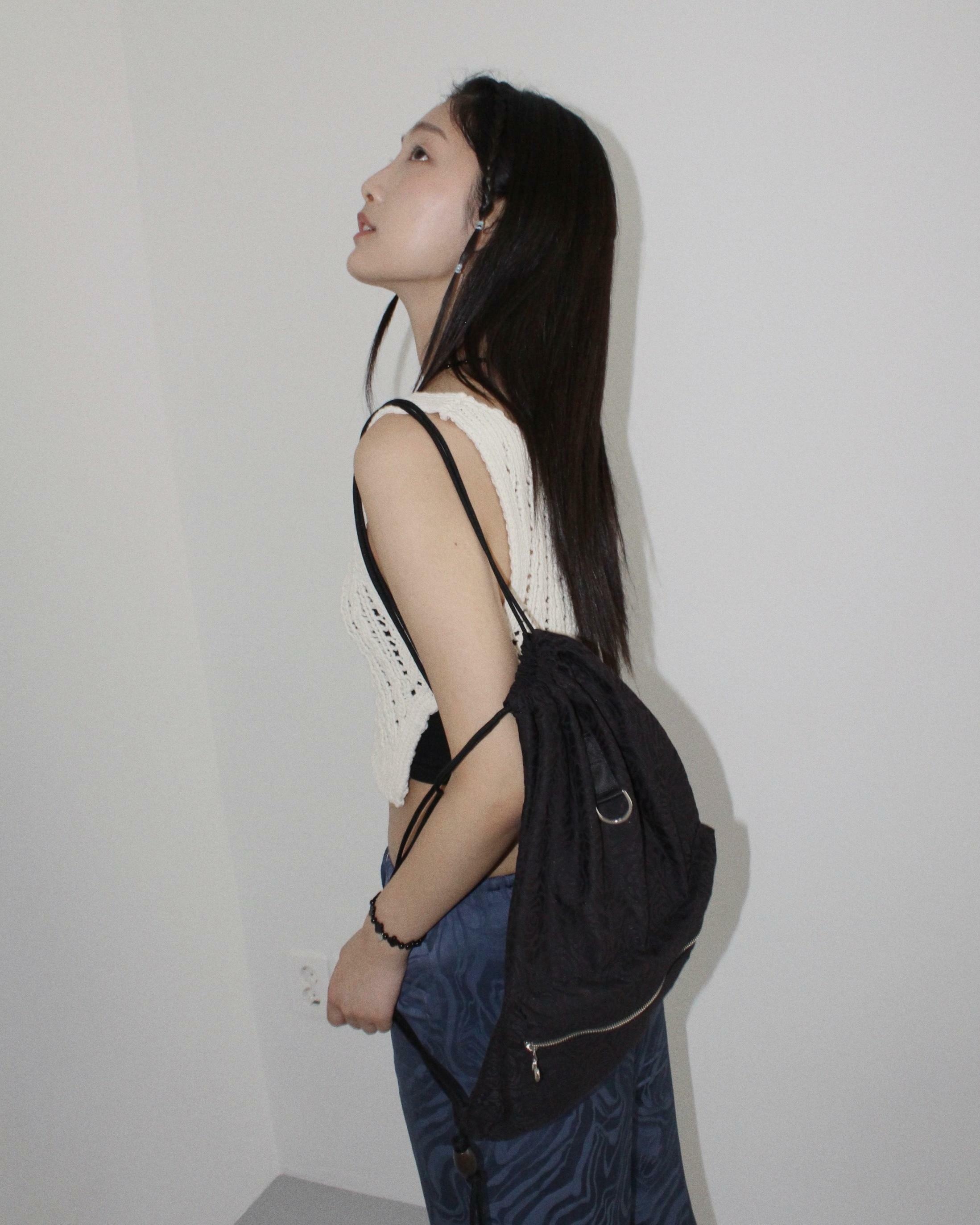 Rose jacquard string backpack - HAGO(하고)