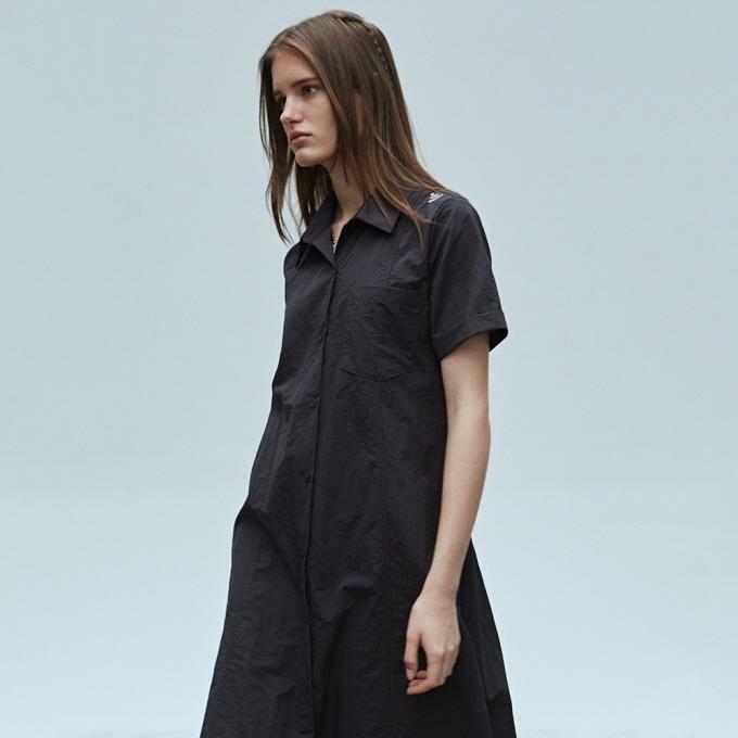 NICOLE COLLAR MINIMAL DRESS_CHARCOAL - HAGO(하고)