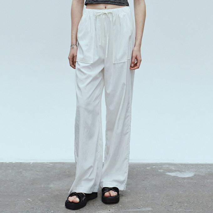 STRING LONG WIDE PANTS_CREAM - HAGO(하고)