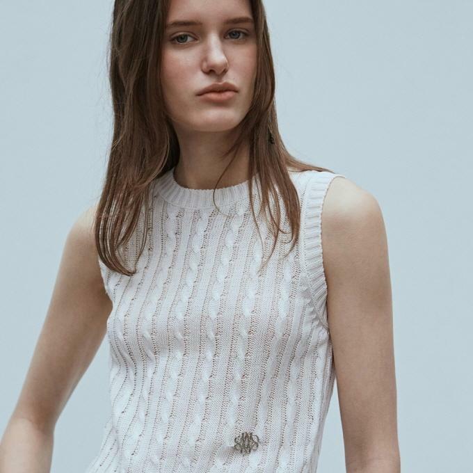 NICOLE CABLE TOP SLEEVELESS_CREAM - 하고