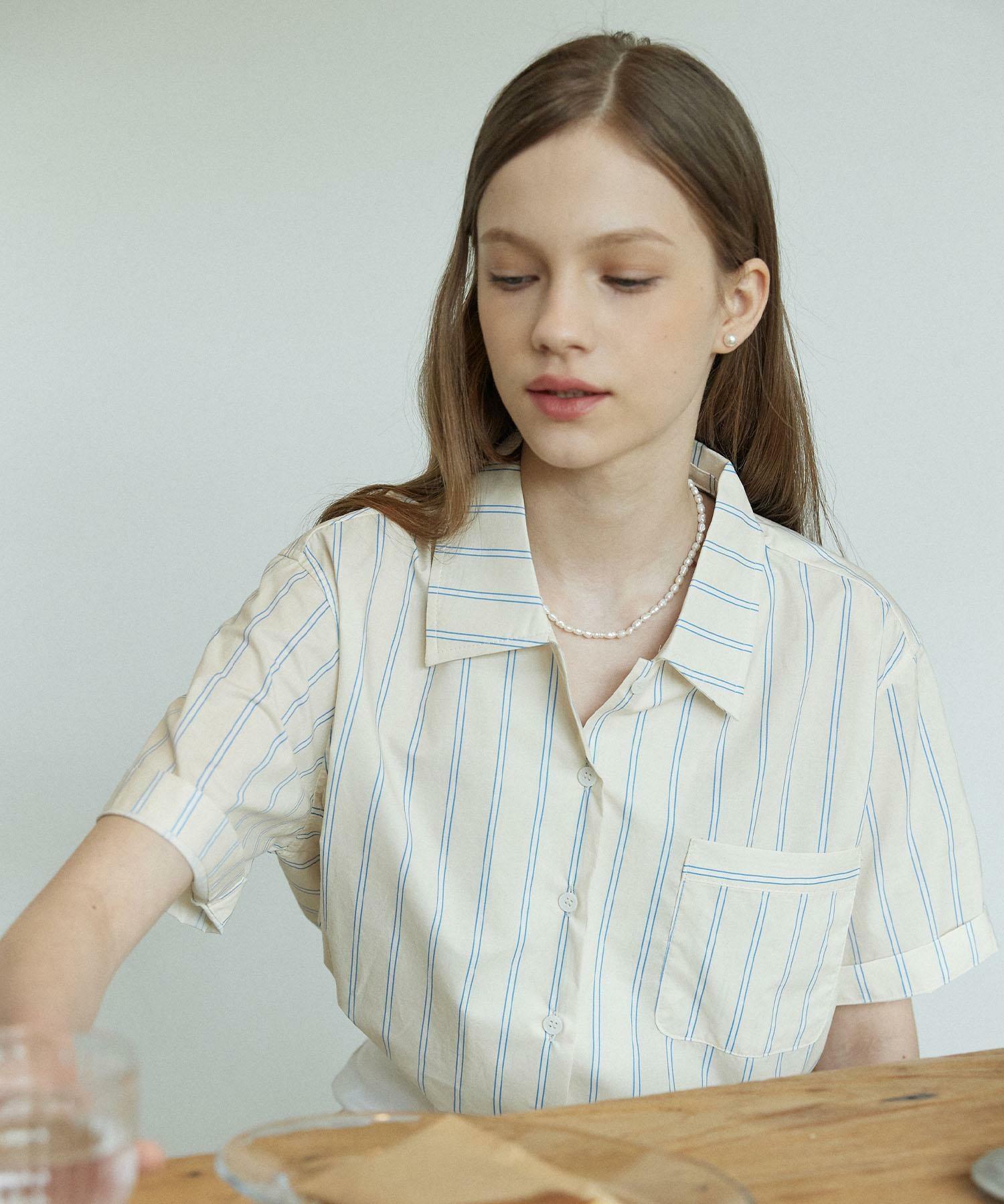 [23SM]Marge Stripe Shirt - Beige - HAGO(하고)