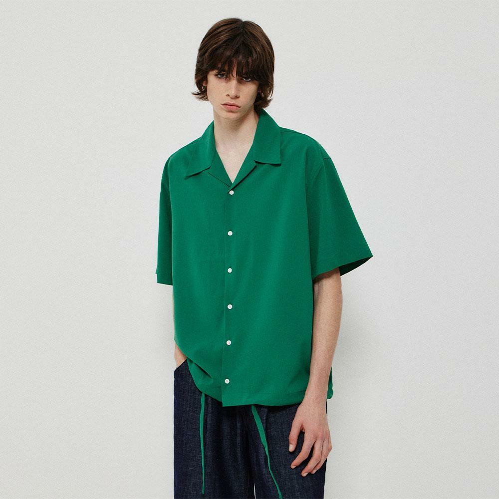 OPEN COLLAR STRING SHIRT_GREEN - HAGO(하고)