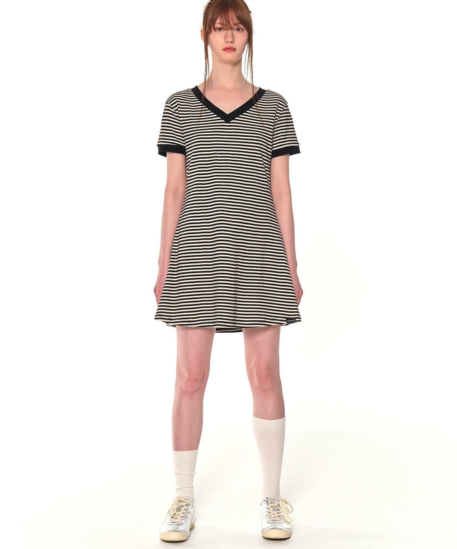 V NECK STRIPE OPS (WHITE) - HAGO(하고)