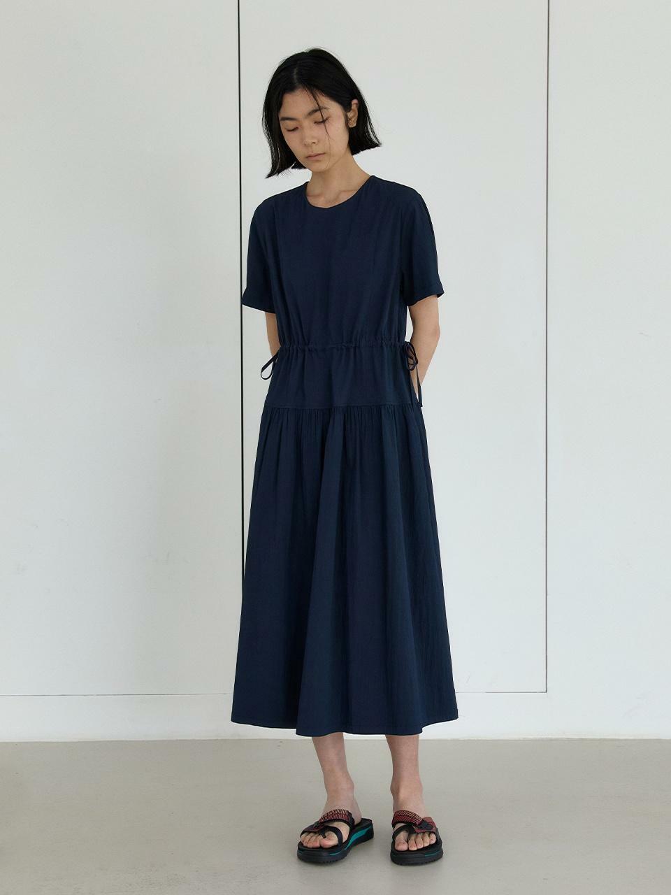 round string dress - navy - HAGO(하고)