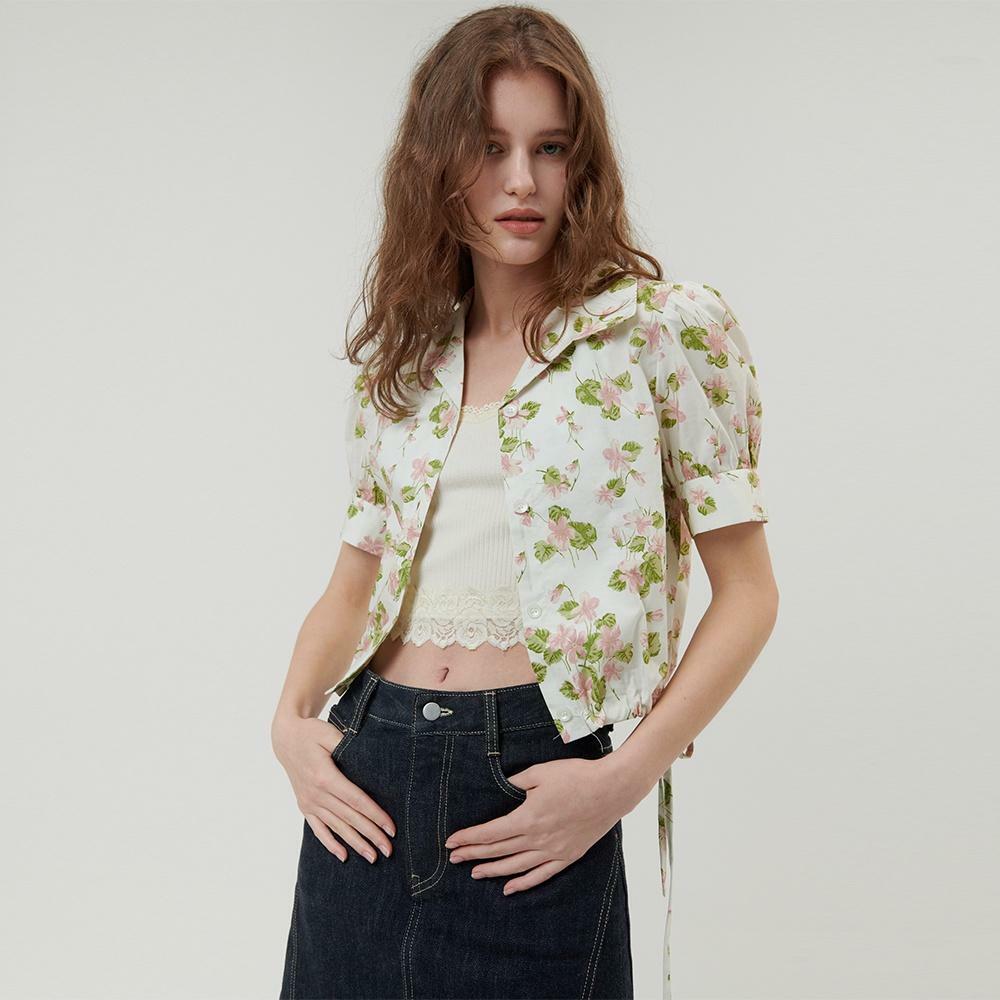 FLORAL STRING BLOUSE_IVORY - 하고