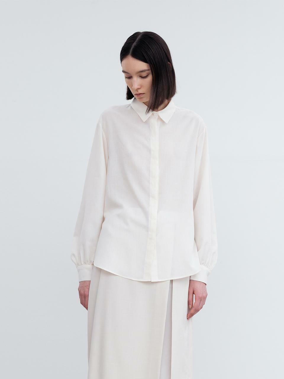 [리퍼브] PUFF SLEEVES LINEN BLEND SHIRT - HAGO(하고)