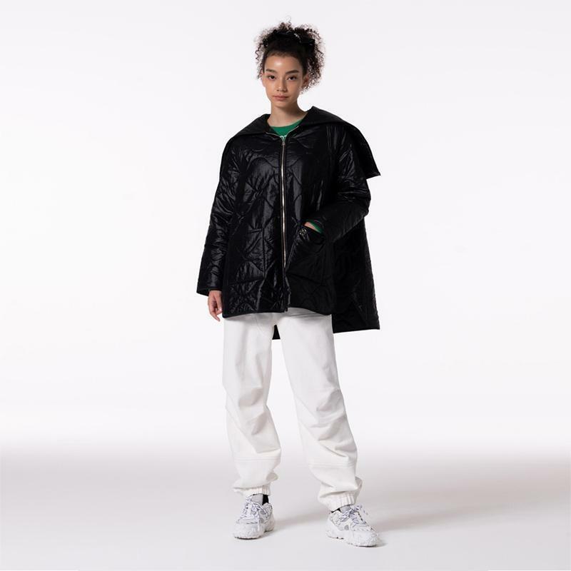 WINGS HOODIE ZIPPER HALF PADDING BLACK MBCFJP001BK - 하고(HAGO)