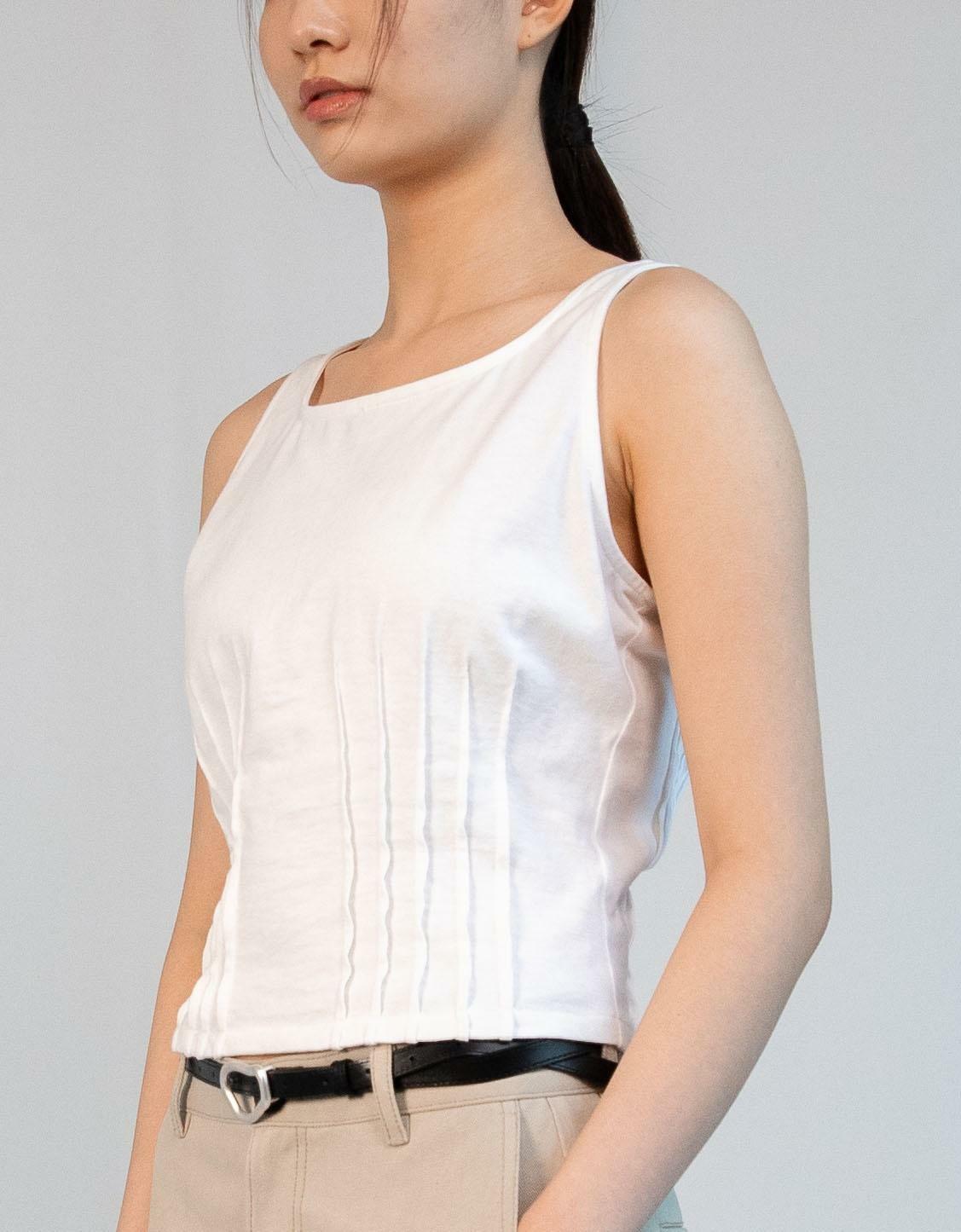 Dart Tank Top - white - HAGO(하고)