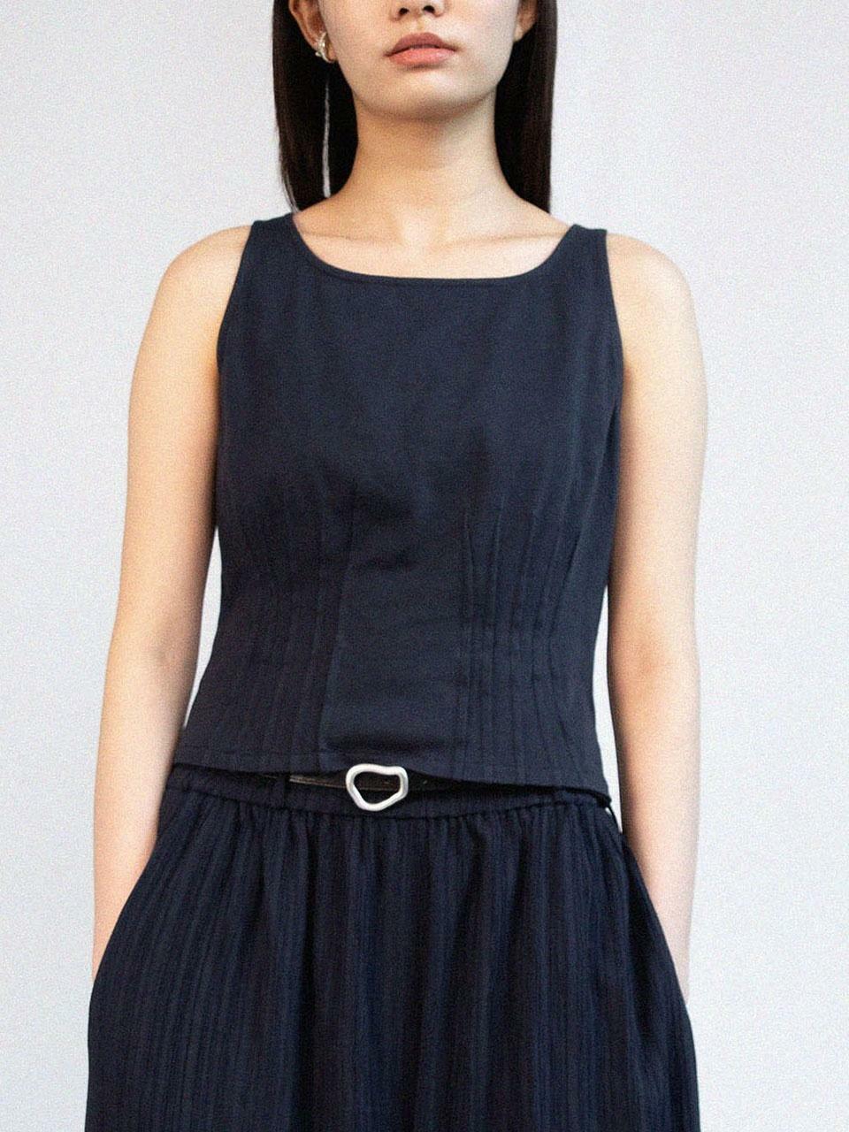 Dart Tank Top - Navy - HAGO(하고)