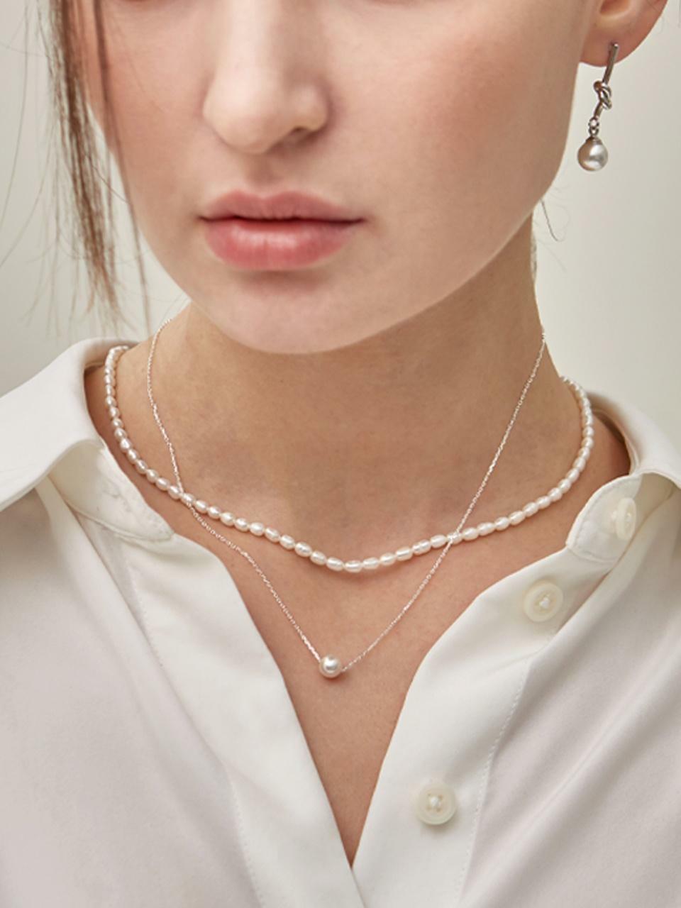 Silver925 Basic Pearl 기본 진주 목걸이_1 - 하고(HAGO)