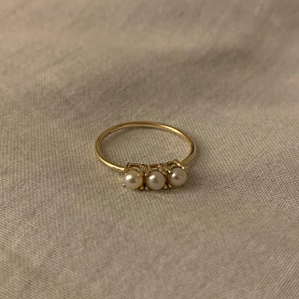 Triple pearl ring SILVER - HAGO(하고)
