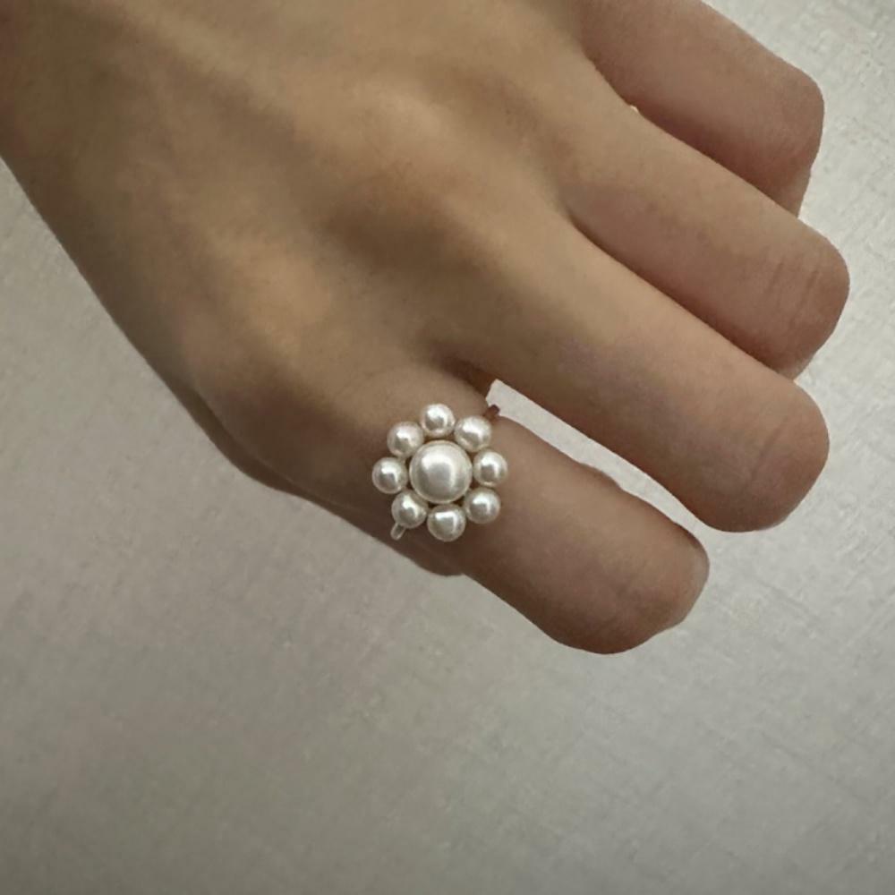 Pearl flower ring 14K Gold Plated - HAGO(하고)