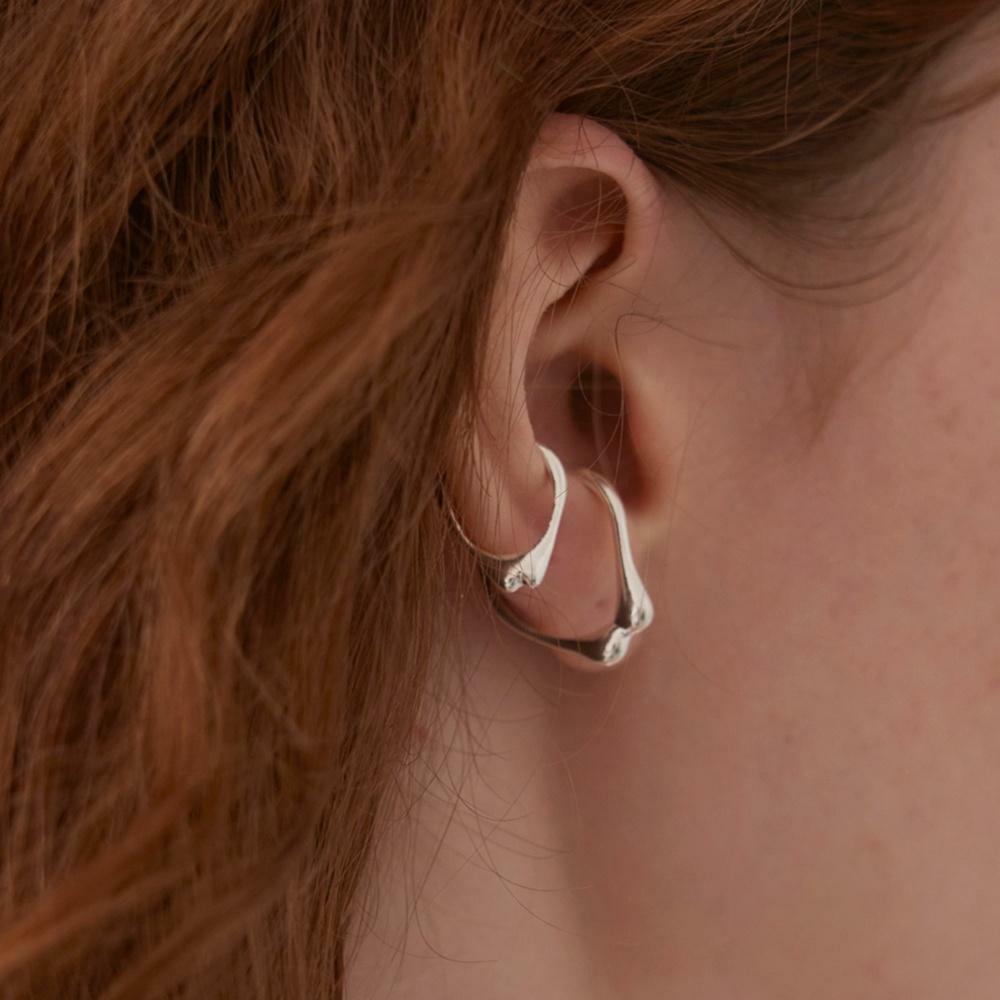 Heart Greenery - Ear Cuff 04 [Silver] - HAGO(하고)