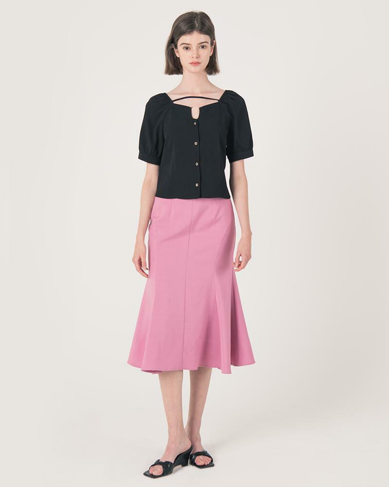 WED_Fishtail high waist skirt_PINK - HAGO(하고)