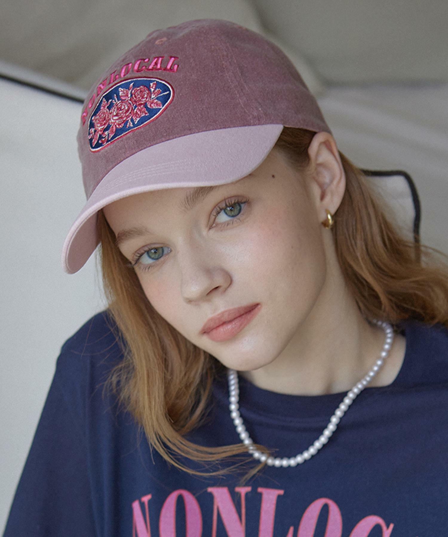 Vintage Rose Ball Cap - Violet - HAGO(하고)