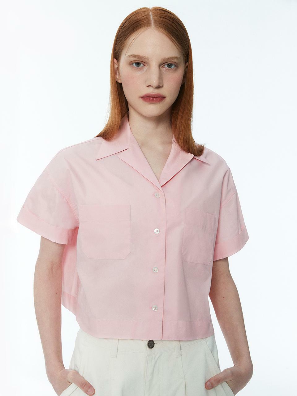 Solid crop shirt 001 Pink - HAGO(하고)