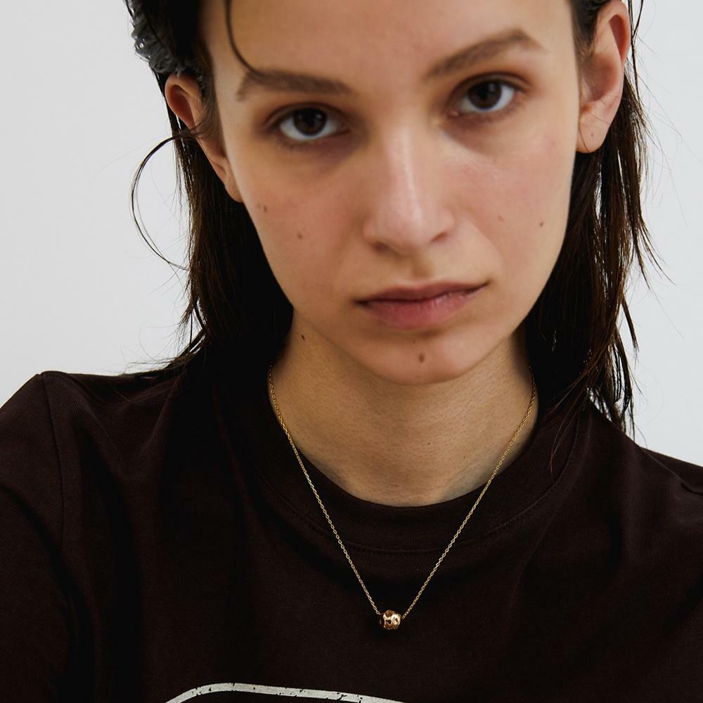 bumpy pierce necklace - gold - HAGO(하고)