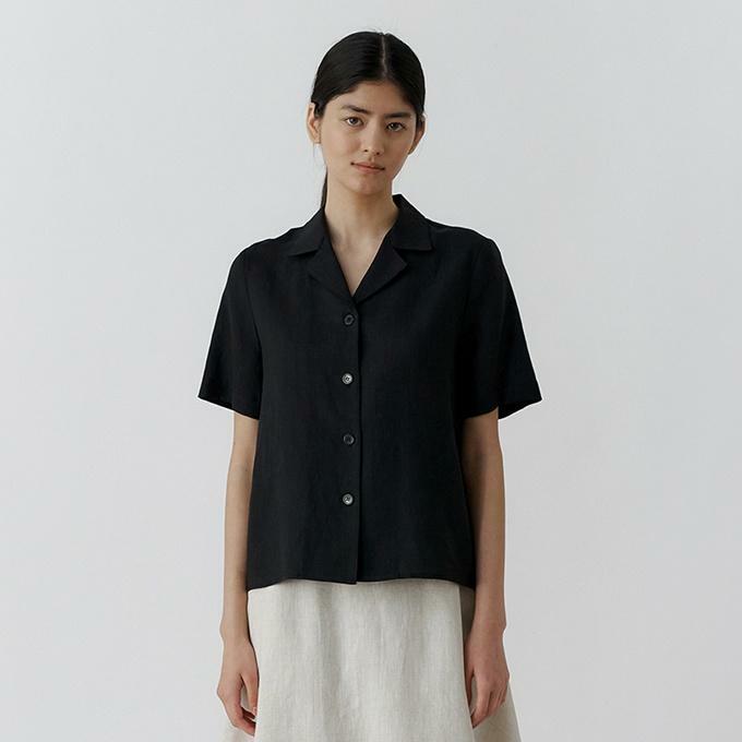standard linen shirt - black - HAGO(하고)