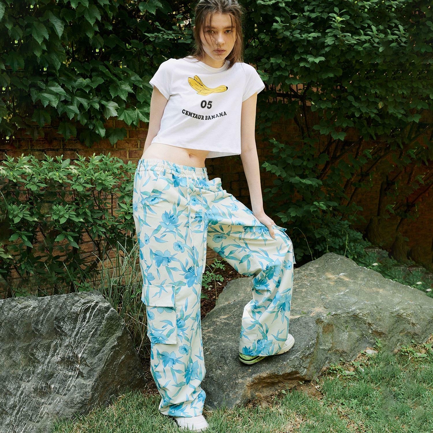 COCO FLOWER CARGO PANTS_BLUE - HAGO(하고)