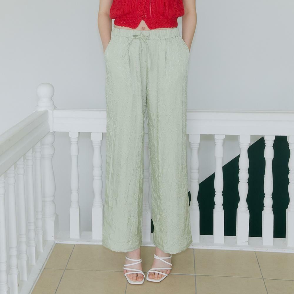 WRINKLE RIBBON PANTS (MINT) - 하고(HAGO)