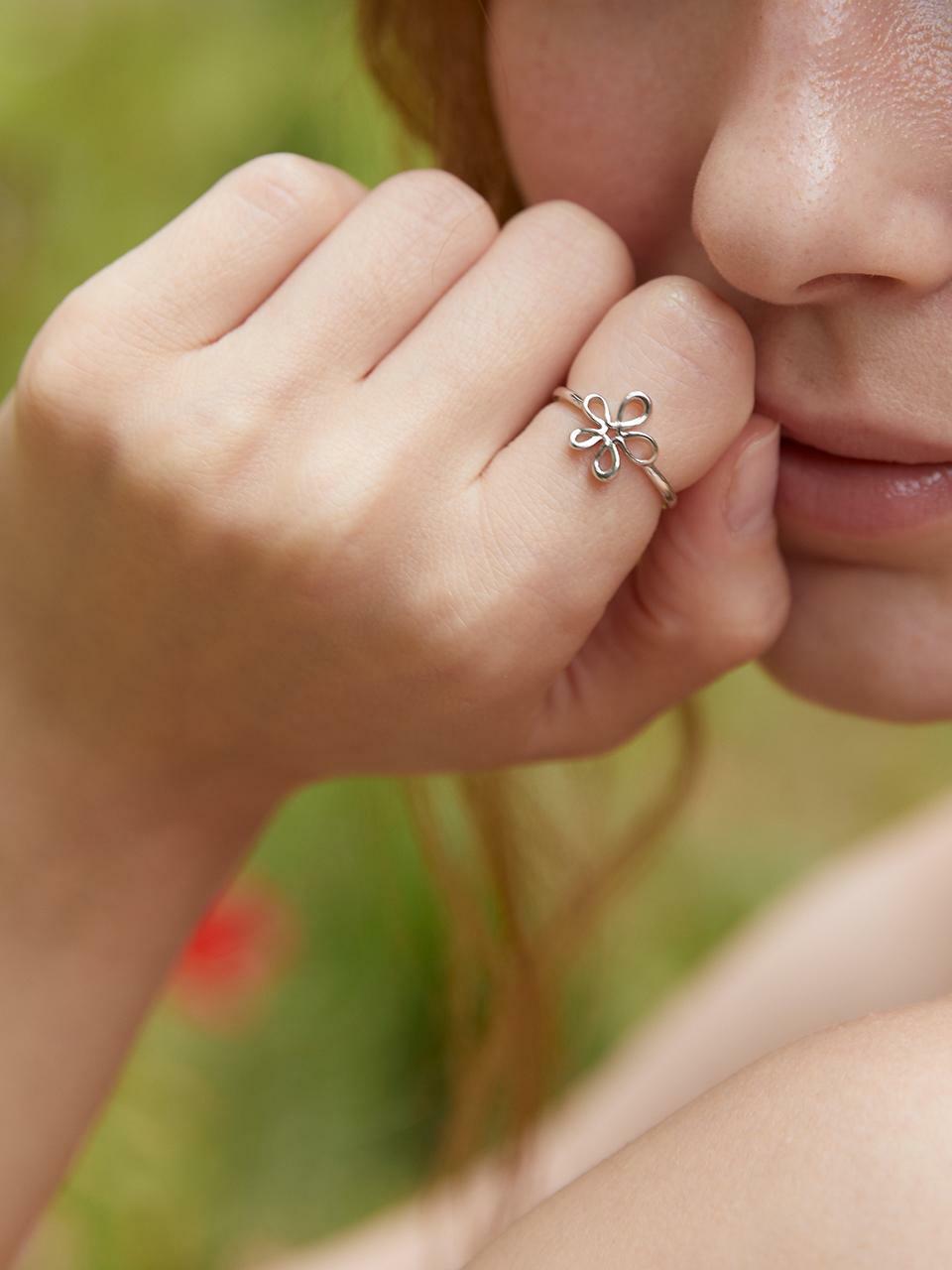 [silver925]Lissome flower ring - 하고(HAGO)