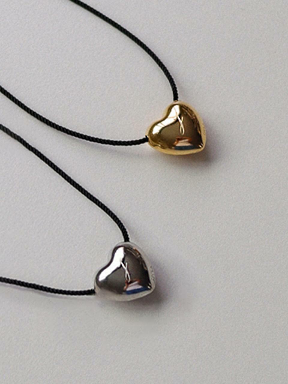 MY OWN THING Heart ball initials necklace (2color) - HAGO(하고)