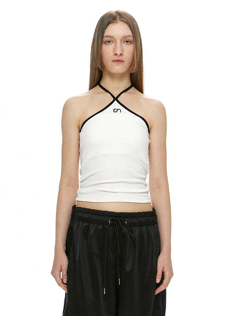 CONTRAST LOGO BRA TOP / WHITE - HAGO(하고)