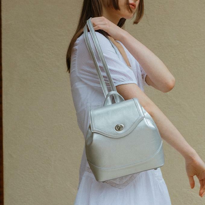 미뇽 백팩 Mignon Backpack - 실버 - 하고