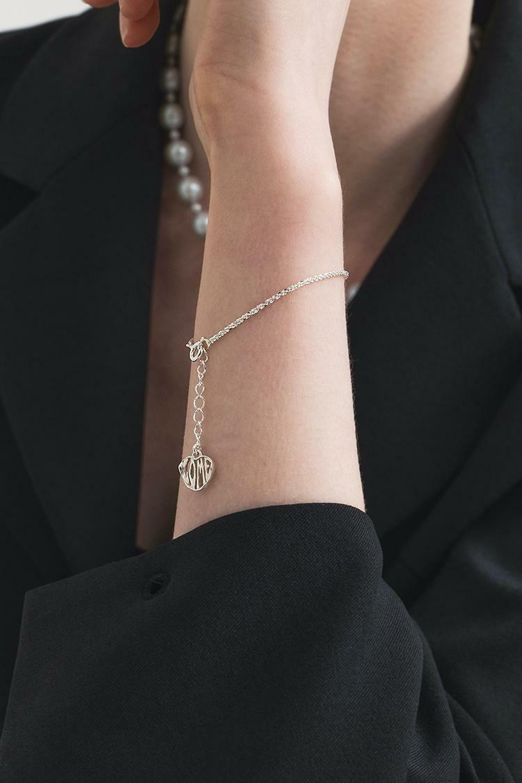 lome heart shiny chain bracelet - silver - HAGO(하고)