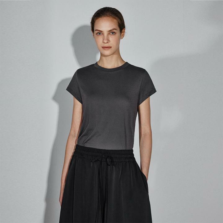 SUMMER BASIC T-SHIRT_CHARCOAL - HAGO(하고)