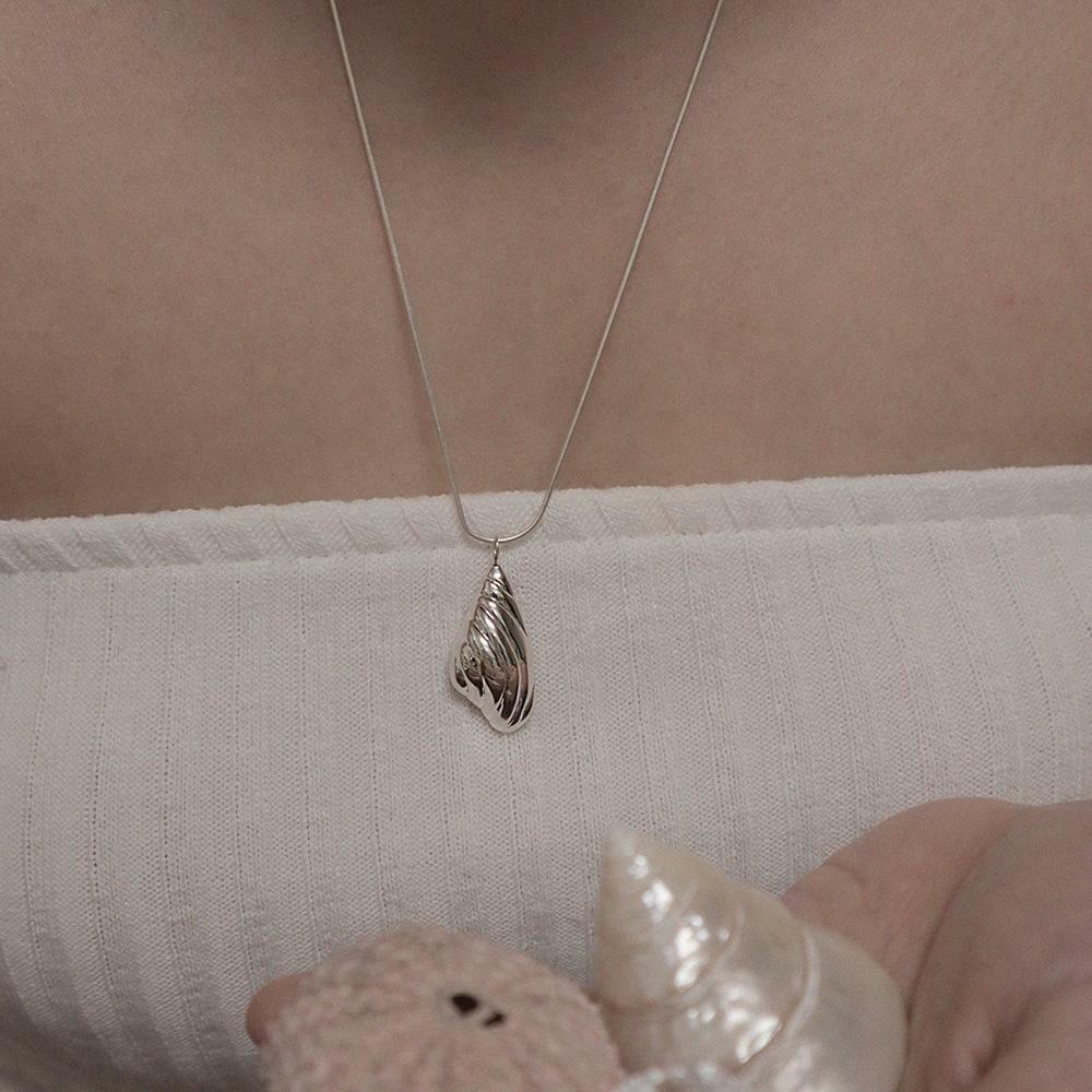SeaShell Necklace_Silver - 하고(HAGO)