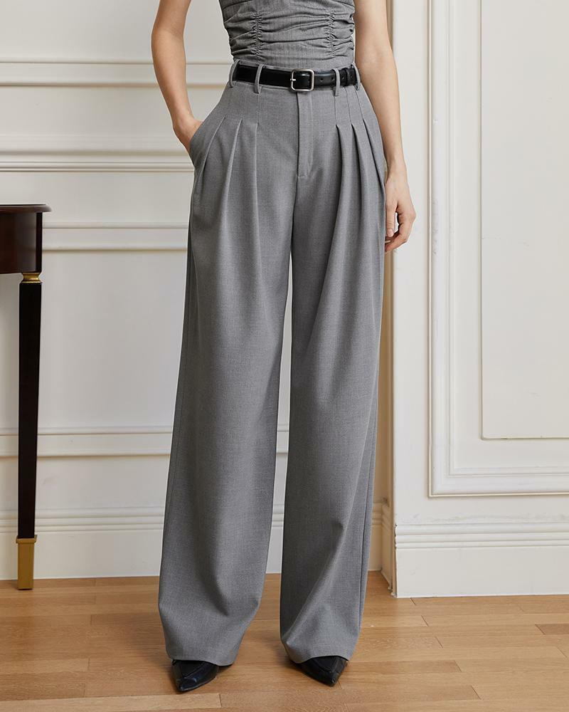 YY_Two tuck detail soft pants_GRAY - HAGO(하고)