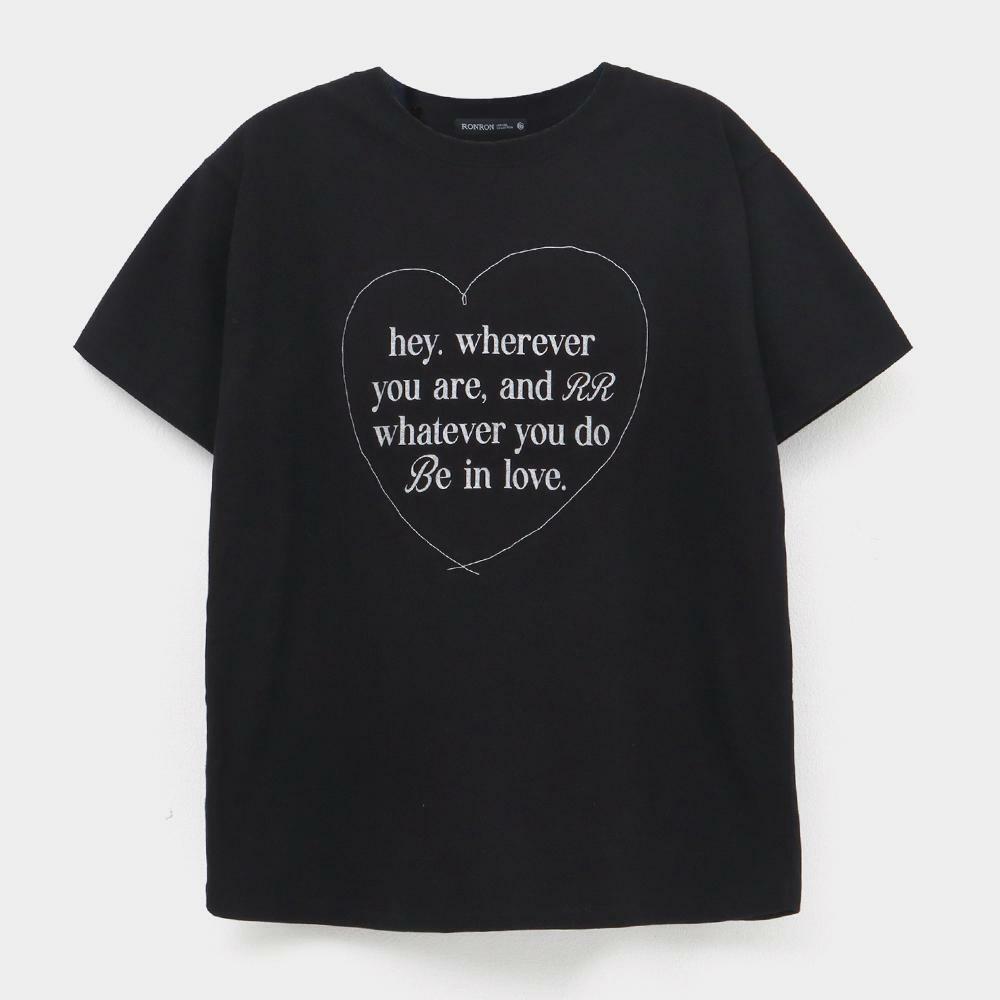 HEY HEART T SHIRTS BLACK - 하고