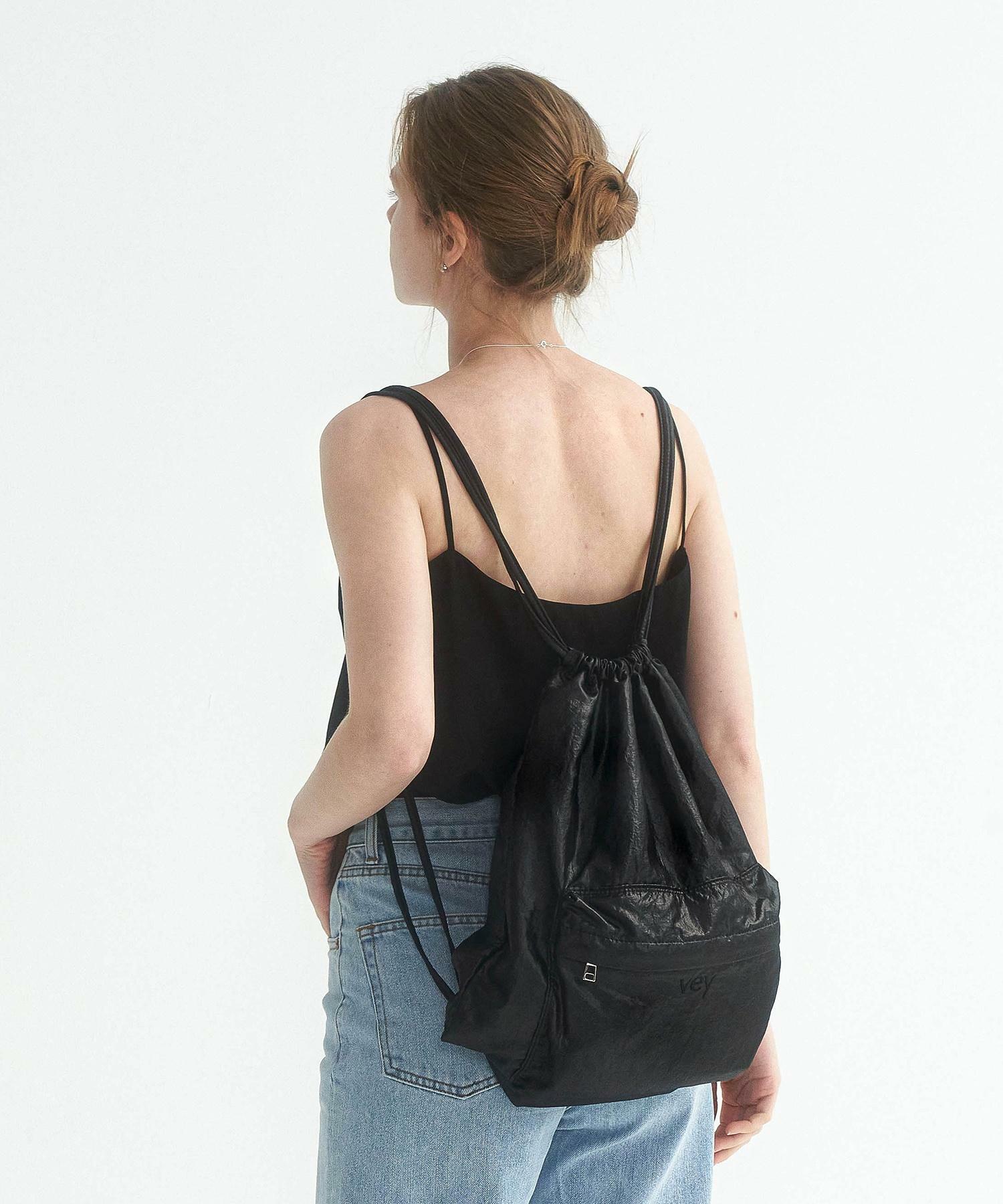 Shine String Backpack (Black) - 하고(HAGO)
