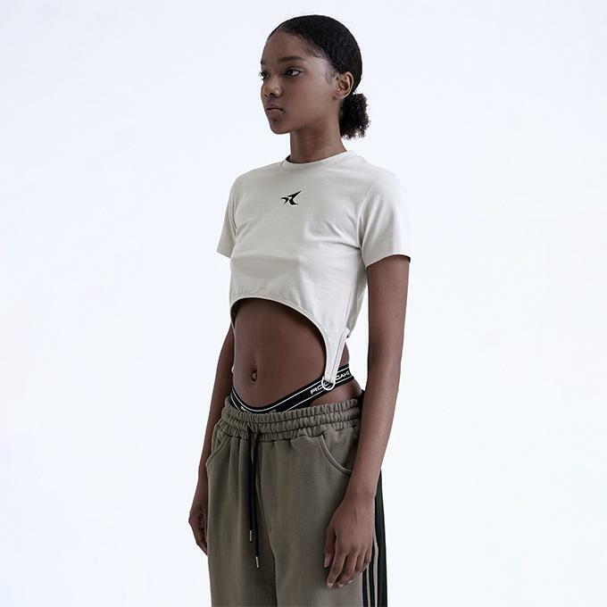Garter Crop Top - Beige - HAGO(하고)