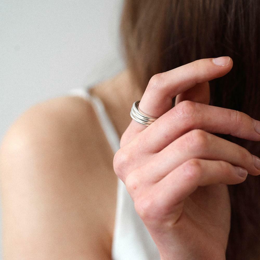 Love Stacked Ring II(Silver) - 하고(HAGO)