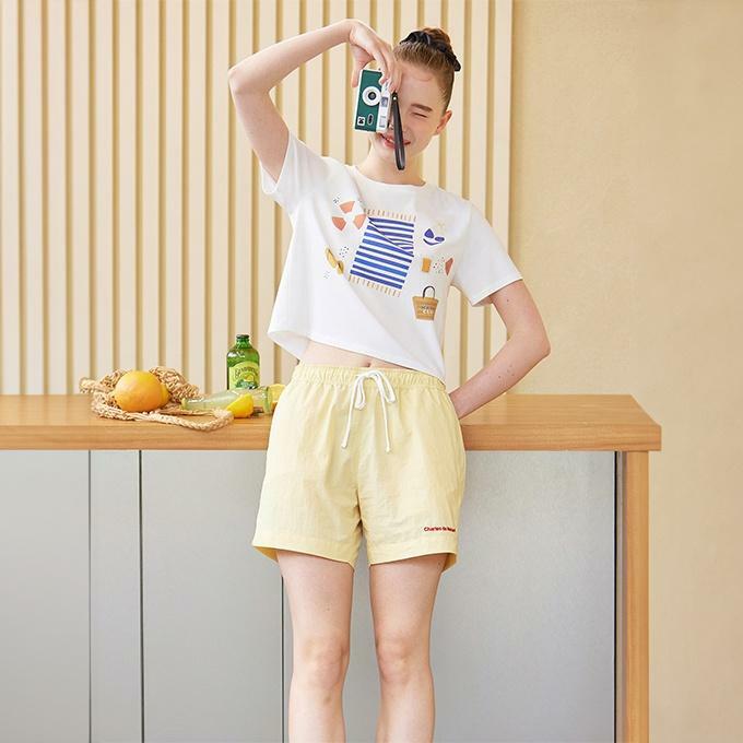 Summer nylon shoot pants - Yellow - HAGO(하고)
