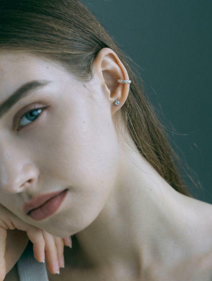 Cubic Earcuff - Crystal - HAGO(하고)