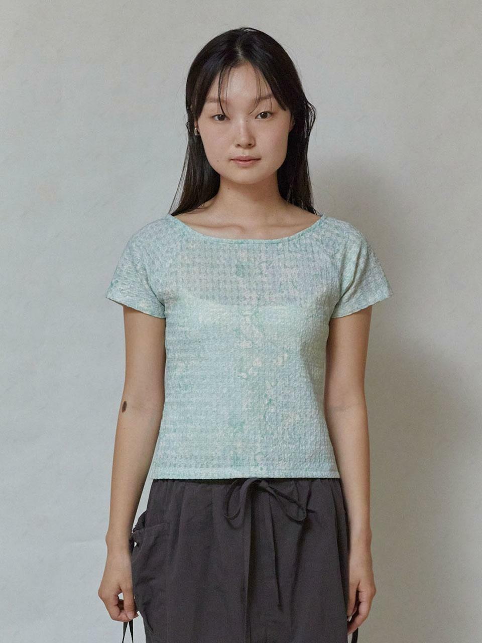 Wall Print Top Blue 하고