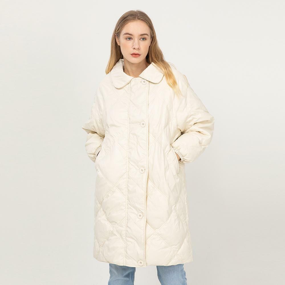 [리퍼브] Round collar long down padding - Ivory - HAGO(하고)
