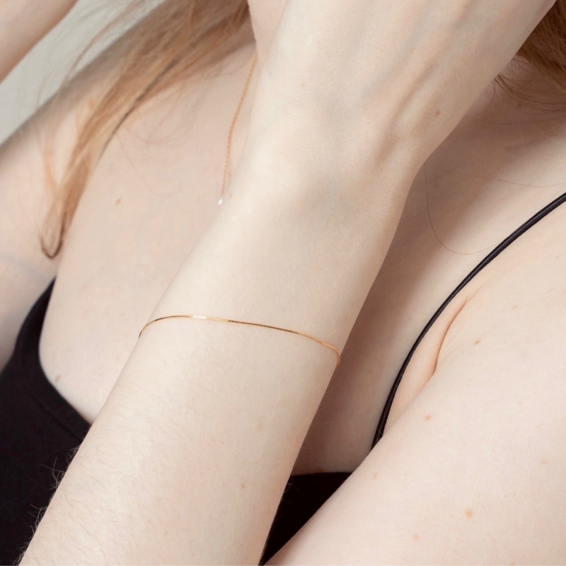 Silver Slim Chain Bracelet - HAGO(하고)