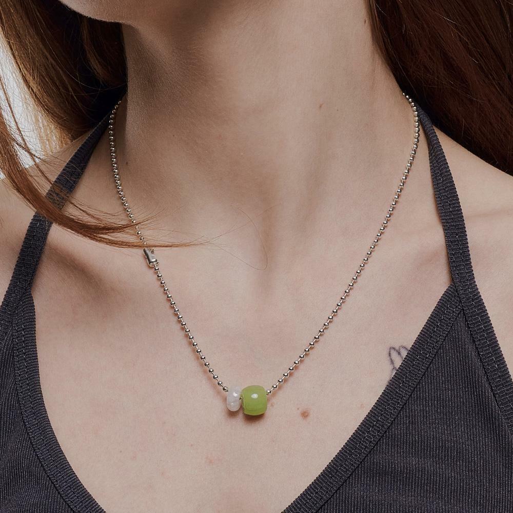 Passing Bead Ball Chain Necklace [sv925] - HAGO(하고)