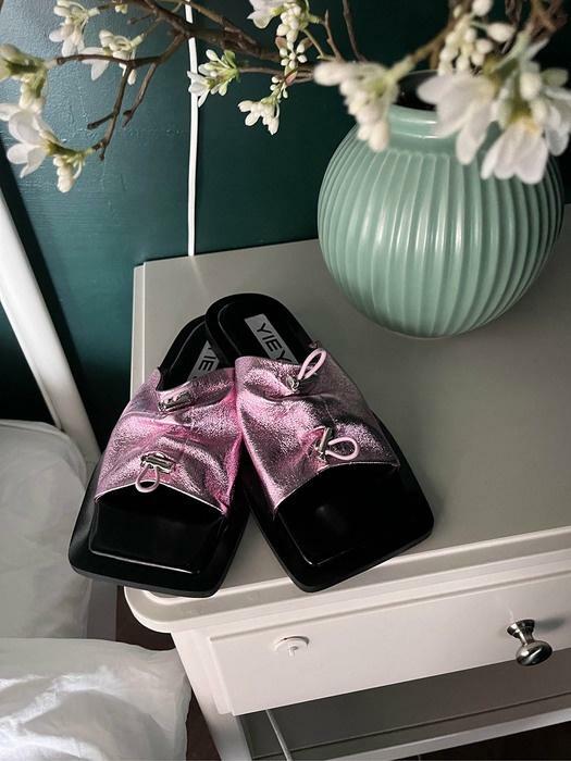 Y.10 Edna String Slides / Y.10-S96 / METALLIC PINK - HAGO(하고)