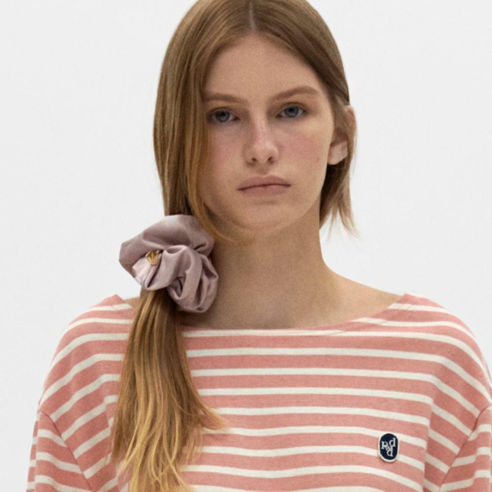 heart charm scrunchie - pink - 하고