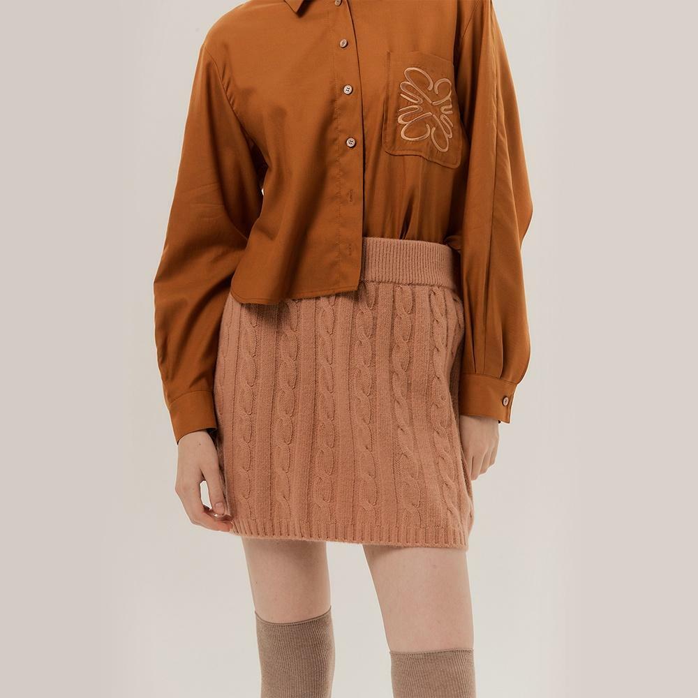 CABLE BLENDING KNIT SKIRT - HAGO(하고)