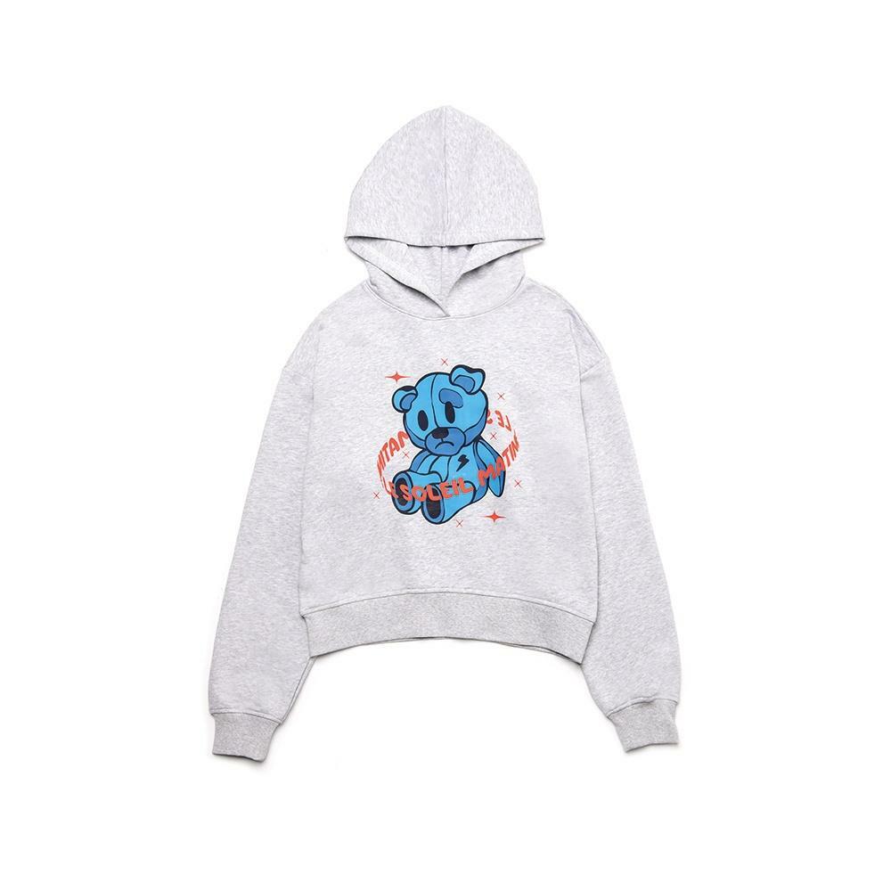 Grumpy Teddy Bear Hoodies [MELANGE GREY] - 하고