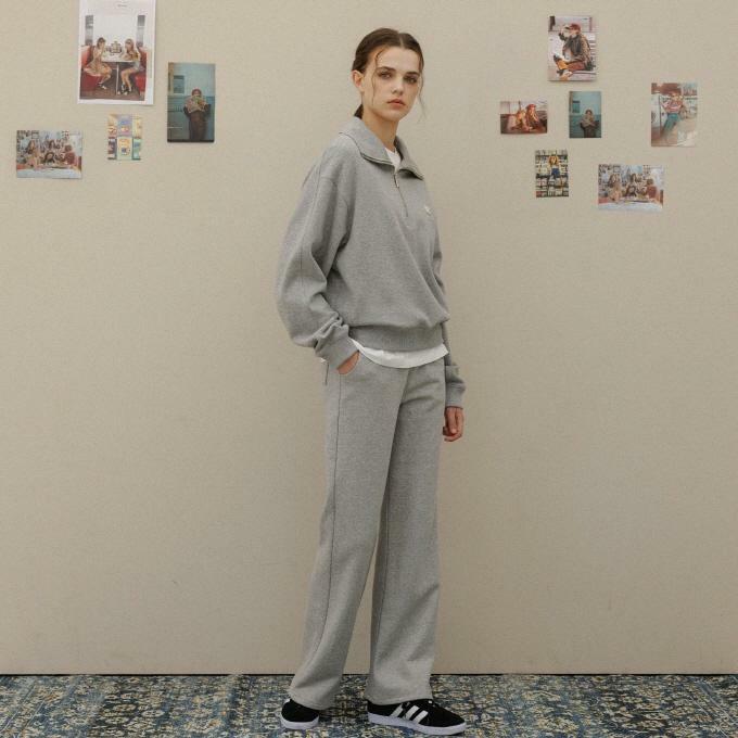 Basic straight sweat pants - Gray - HAGO(하고)