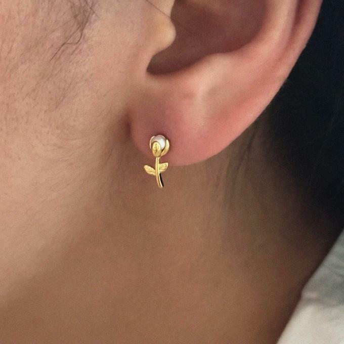 silver925 rose earring - 하고