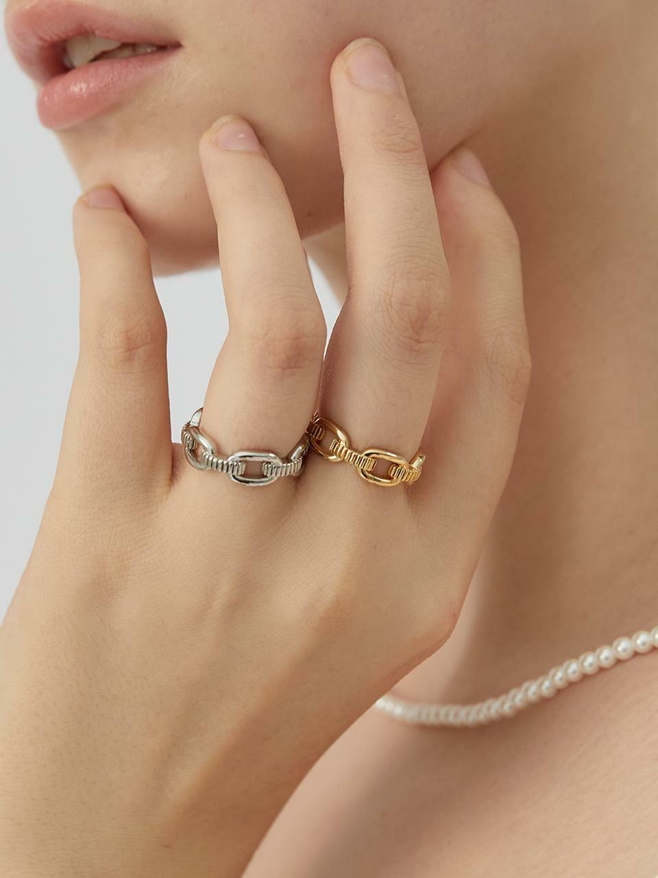 [HAGO 단독판매]2SET link chain ring - 하고(HAGO)
